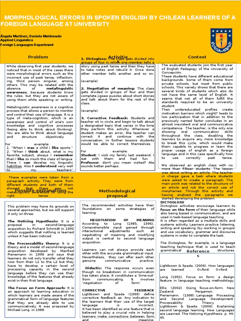 Morphological Errors | PDF | Second Language | Language Education