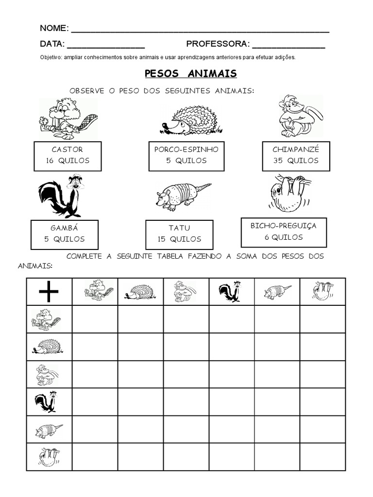 Pesos Animais 3