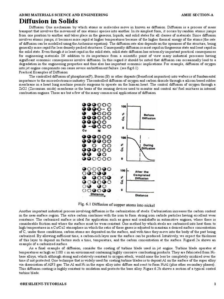 Diffusion in Solids | PDF | Diffusion | Solid