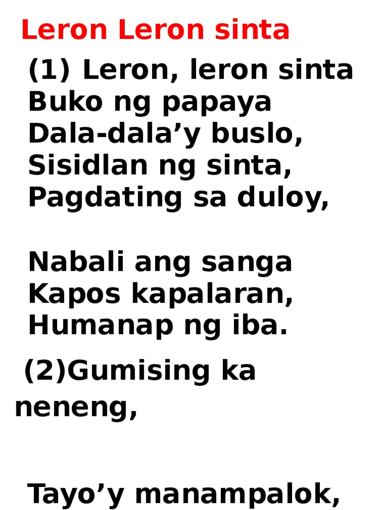 Leron Leron Sinta | PDF