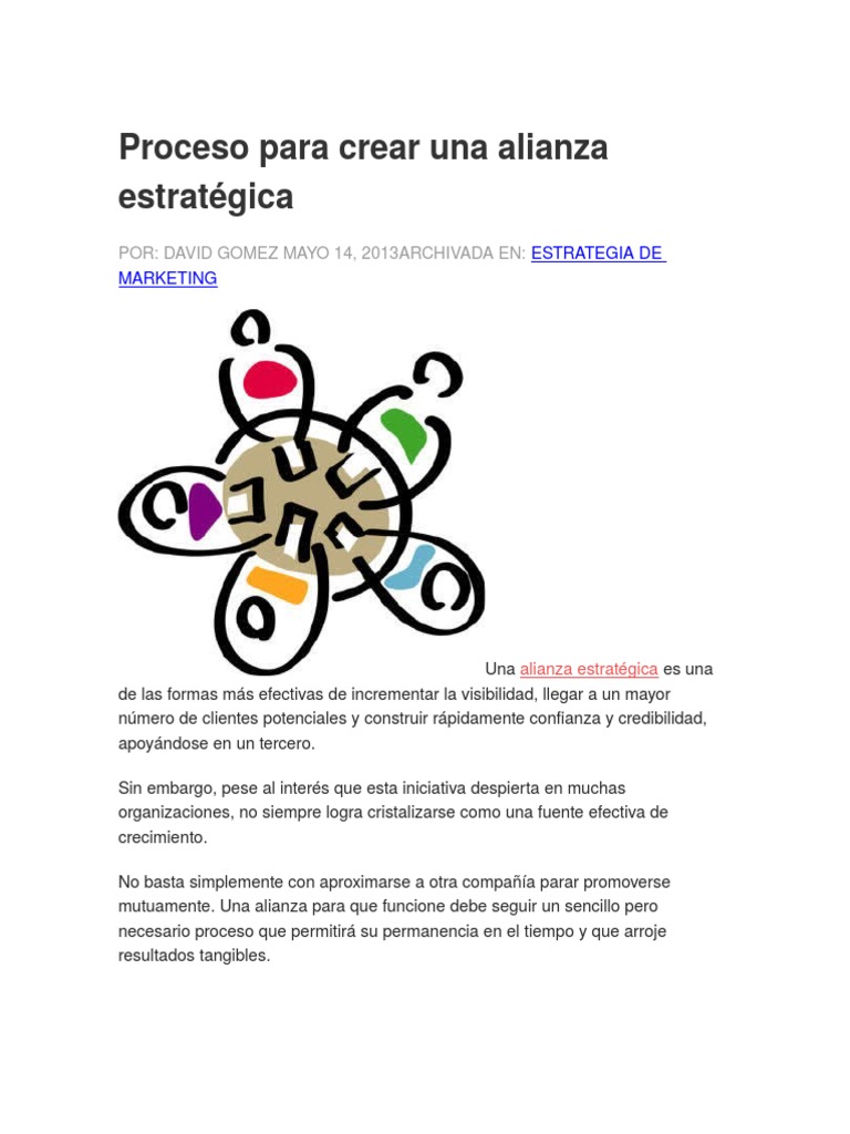 Proceso Para Crear Una Alianza Estratégica | Distribución (comercial ...