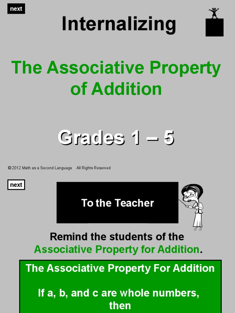 Internalizing: The Associative Property of Addition | PDF | Second ...