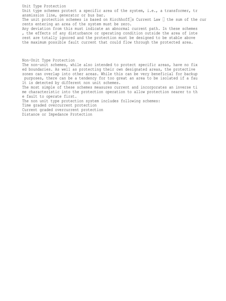Unit & Non-Unit Type Protection | PDF