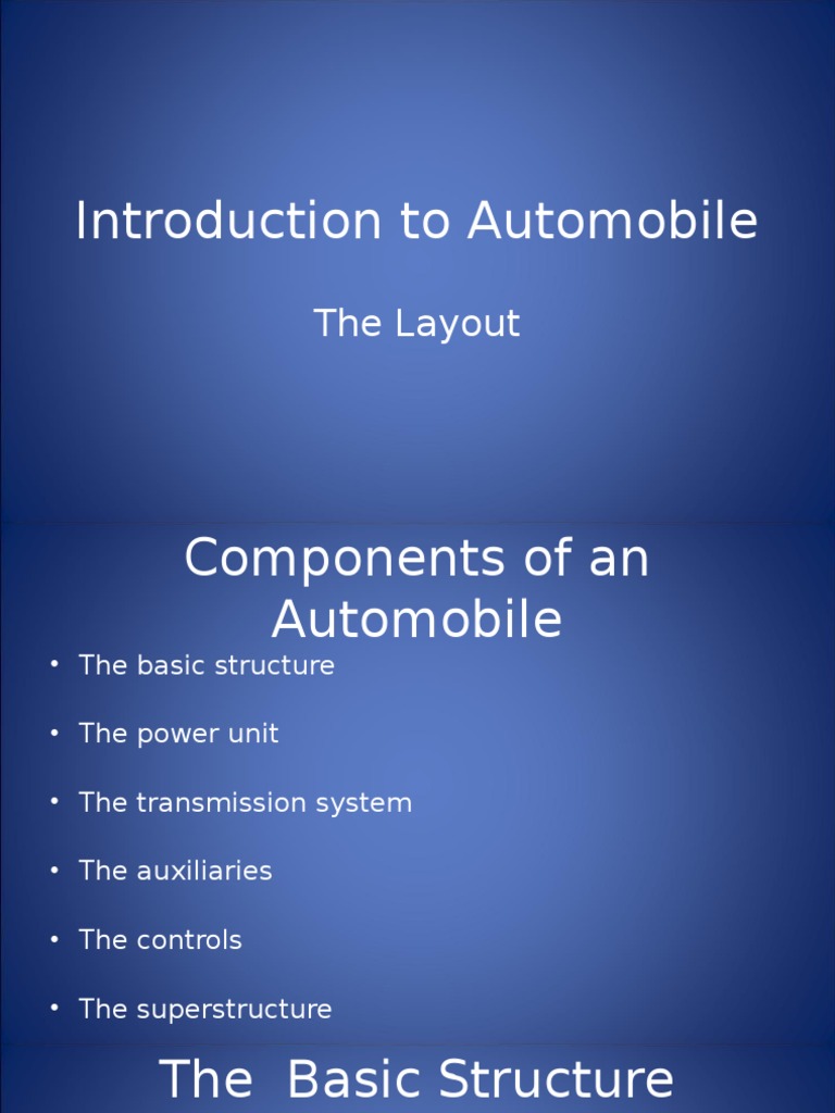 Introduction To Automobile: The Layout | PDF | Suspension (Vehicle ...