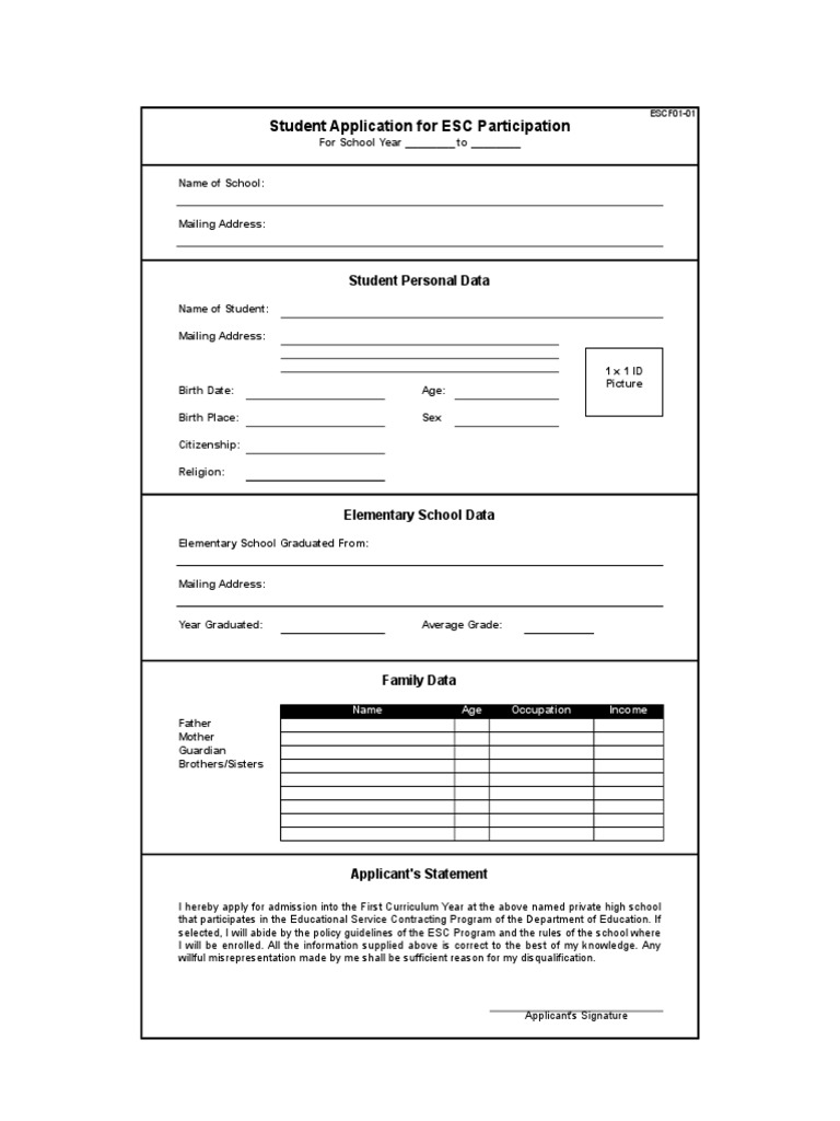 Sy 2016-2017 Esc Forms | PDF | Social Institutions | Social Science