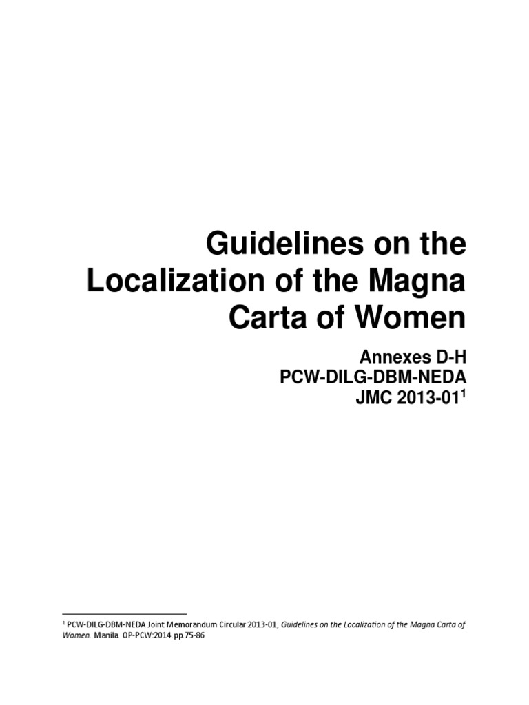 Guidelines On The Localization of The Magna Carta of Women | PDF ...