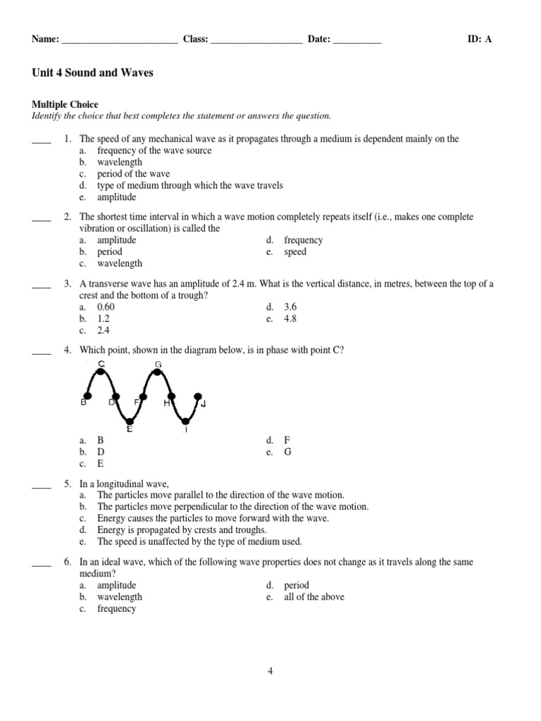 Grade 11 Waves and Sound Test | PDF | Waves | Frequency