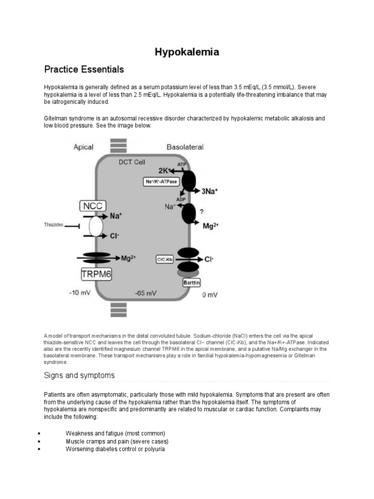 Hypokalemia | PDF | Medical Specialties | Diseases And Disorders