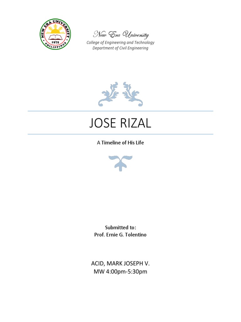 Jose Rizal Timeline Complete | PDF | Philippines