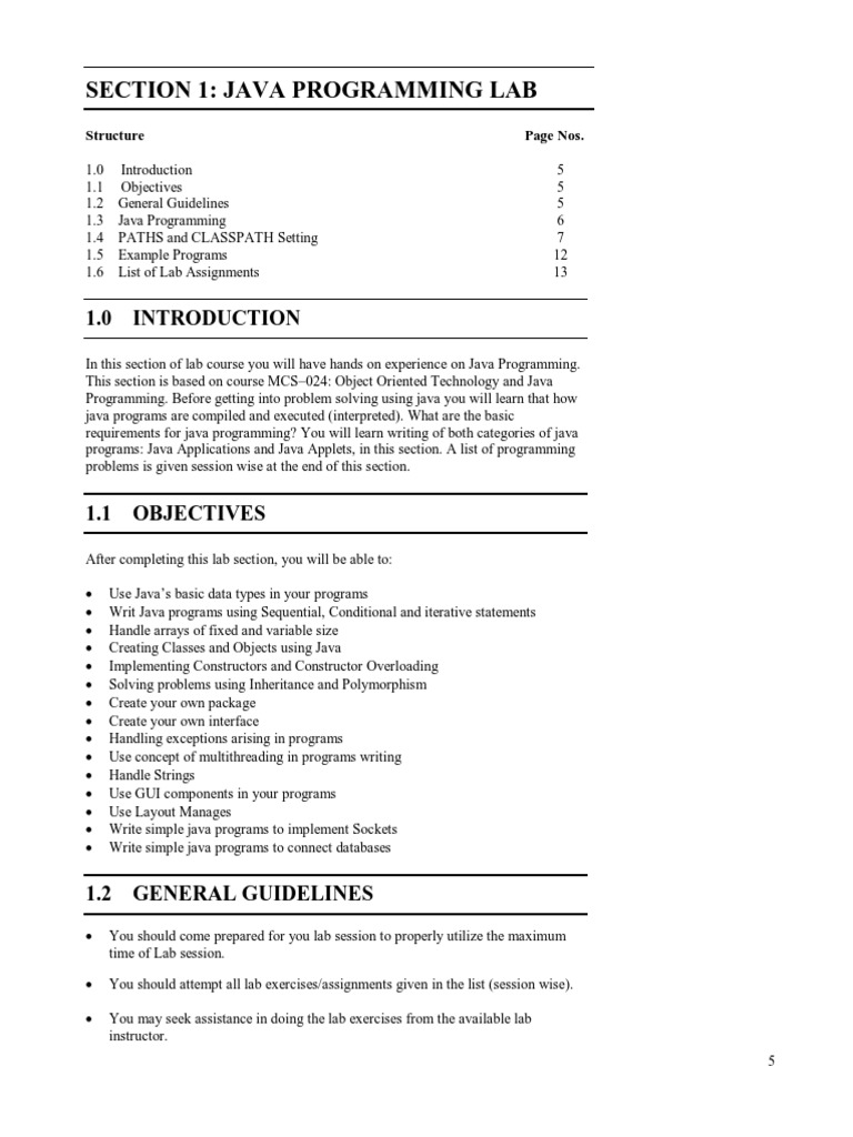 Ignou Java Programming Lab Pdf Java Programming Language Object 9970