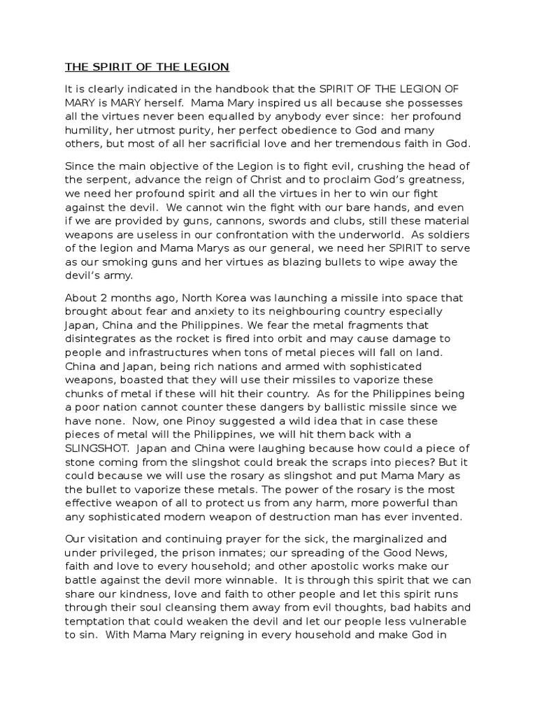 The Spirit of The Legion | PDF | Devil | Rosary