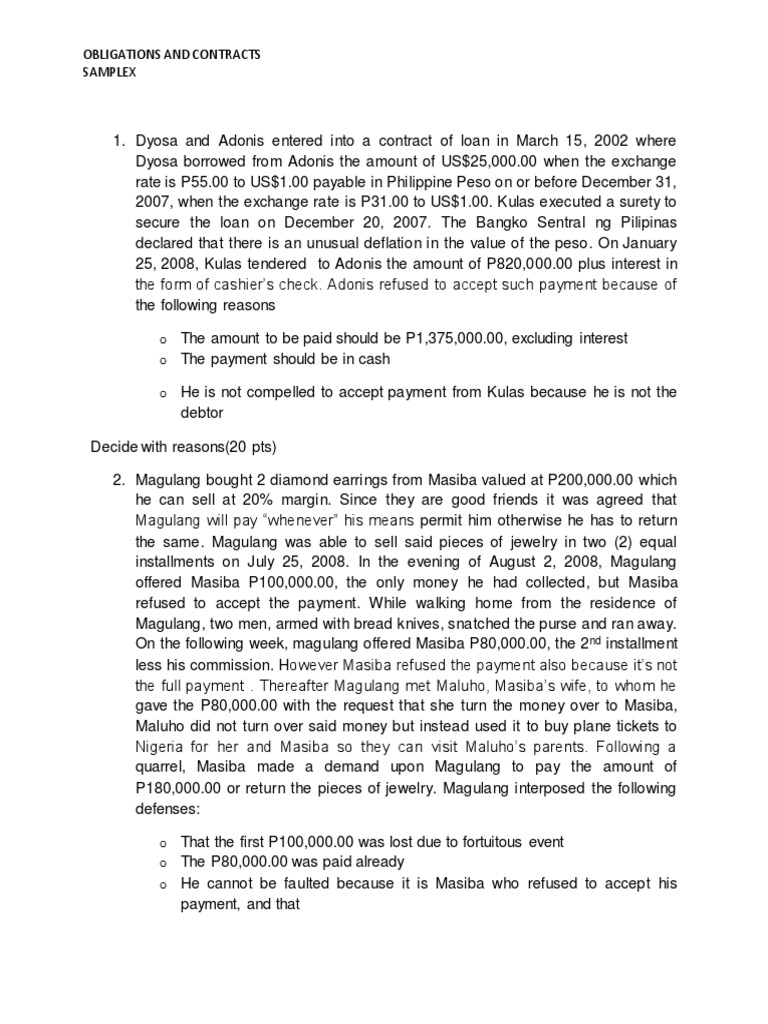Oblicon Samplex | PDF | Lease | Rescission