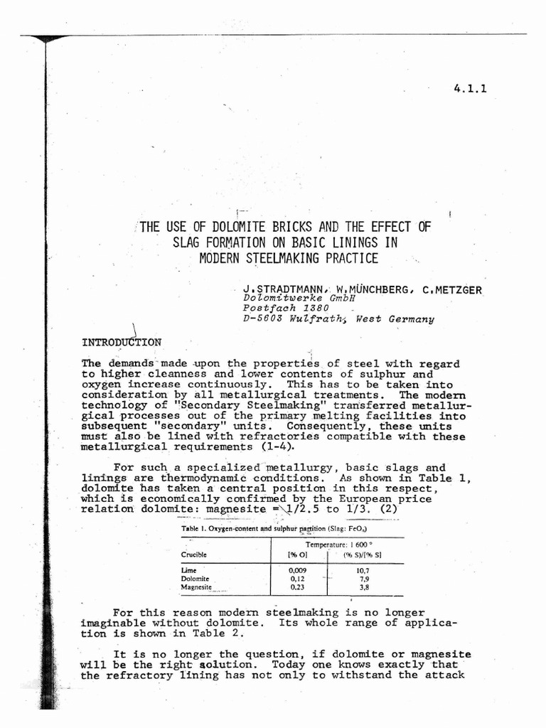 Use of Dolomite Bricks in Steel Making | PDF