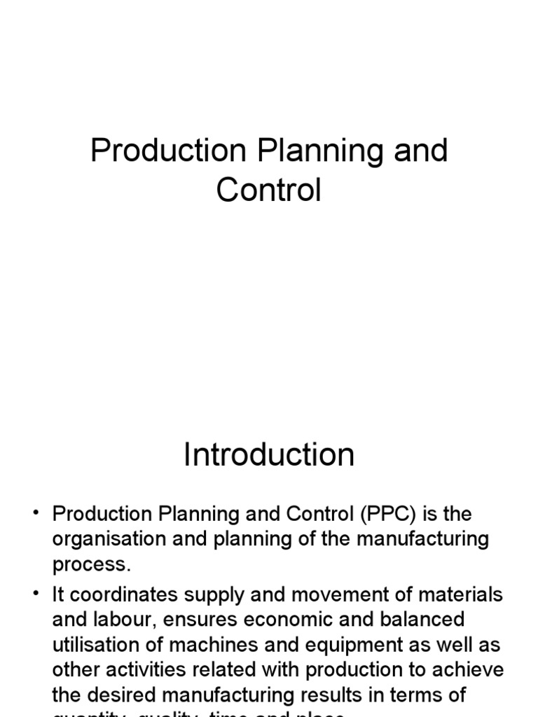 Production Planning and Control | PDF | Routing | Production And ...