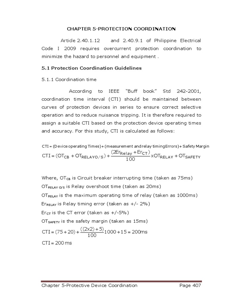 Chapter 5 Protection Coordination-Objectives and Methodology PDF | PDF ...