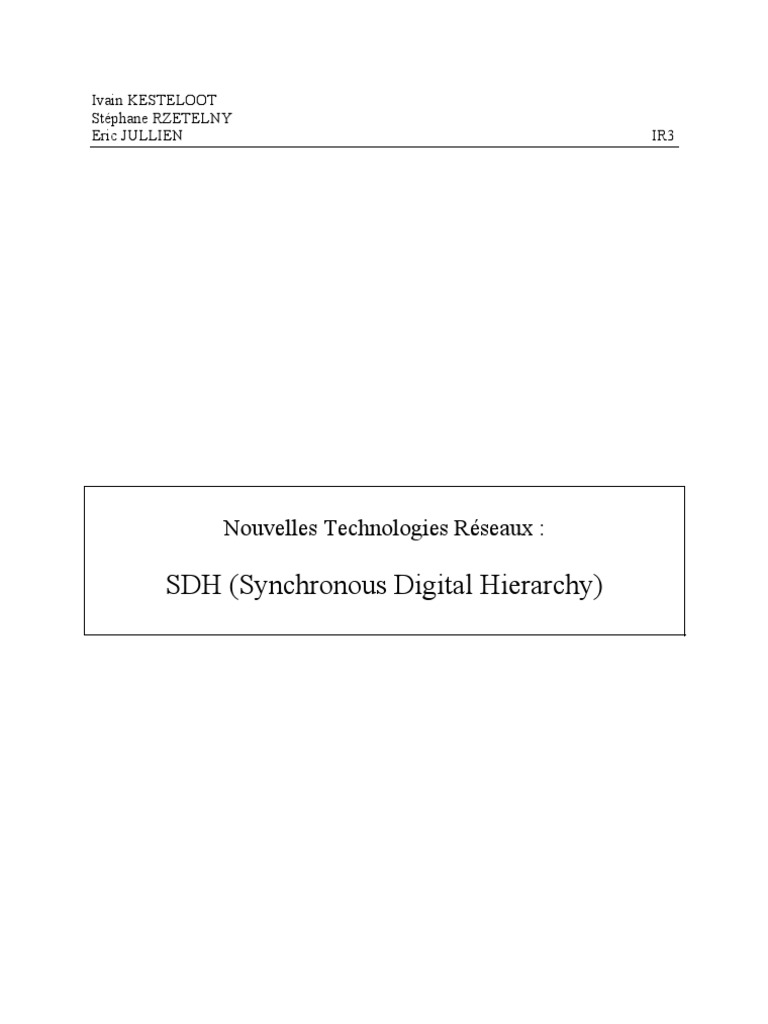 Transmission SDH | PDF