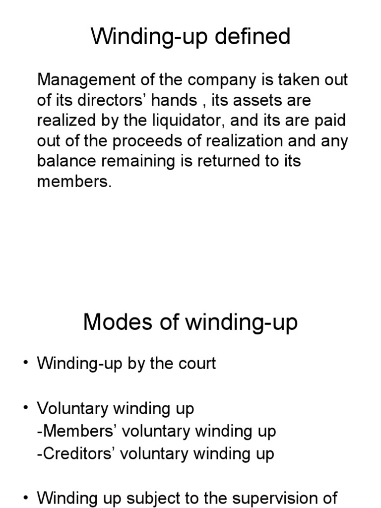 Types and Processes of Winding-Up | PDF