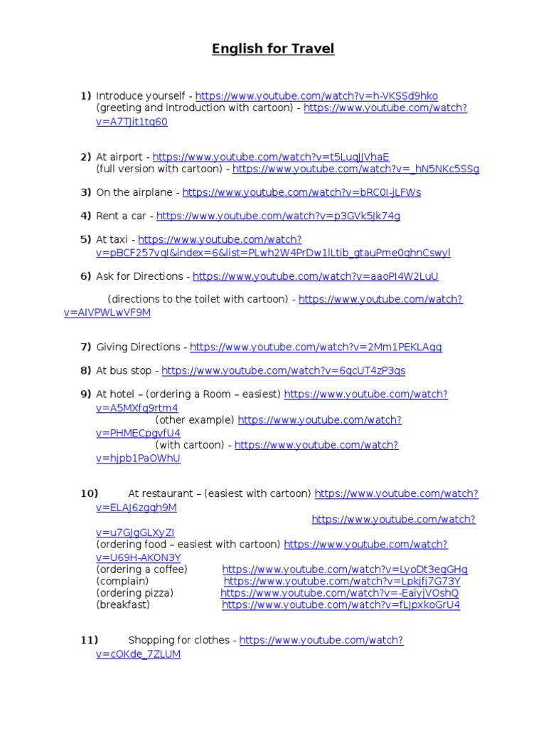 English For Travel | PDF