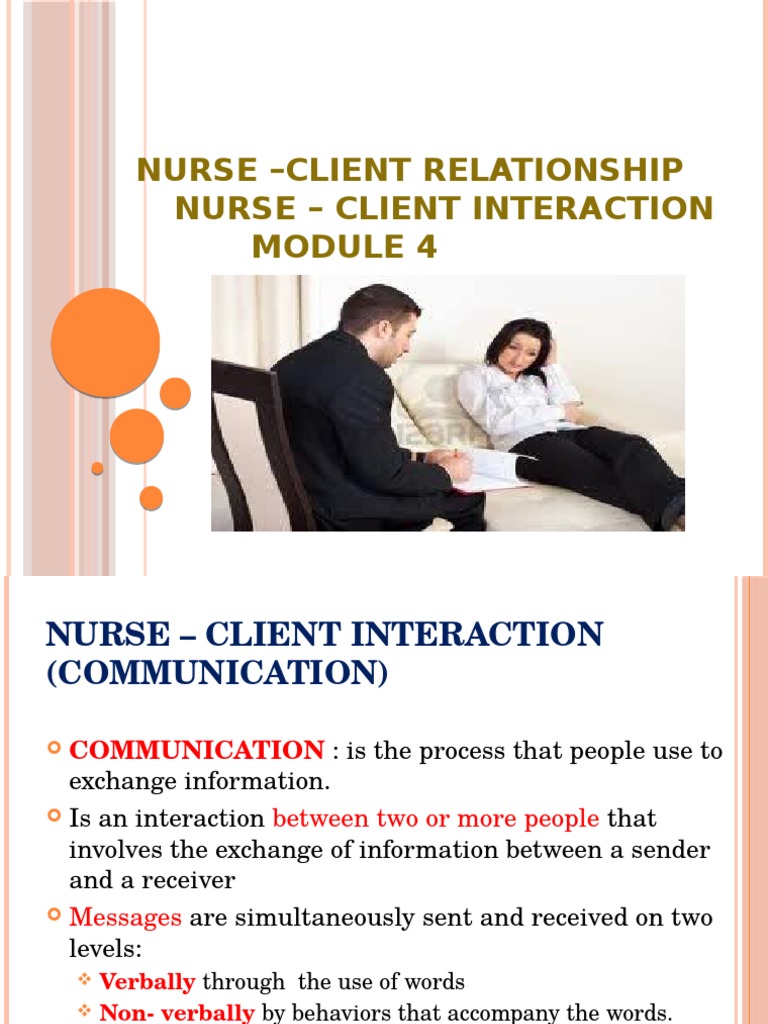Nurse - Client Relationship | PDF | Nonverbal Communication | Facial ...