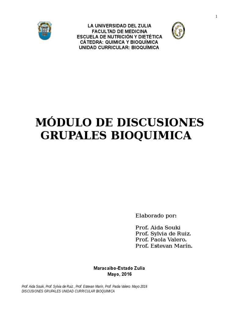 01-Discusiones Grupales Bioquìmica | PDF | Enzima | Metabolismo