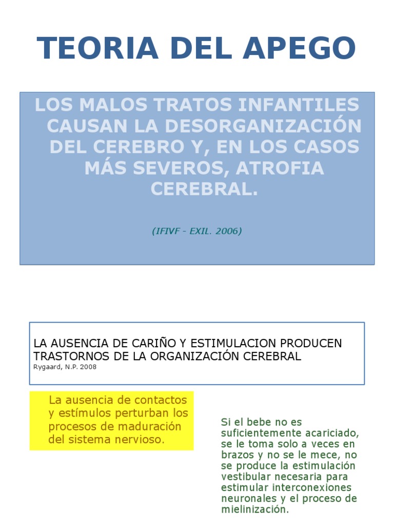 Teoria Del Apego | PDF | Teoría de apego | Cerebro