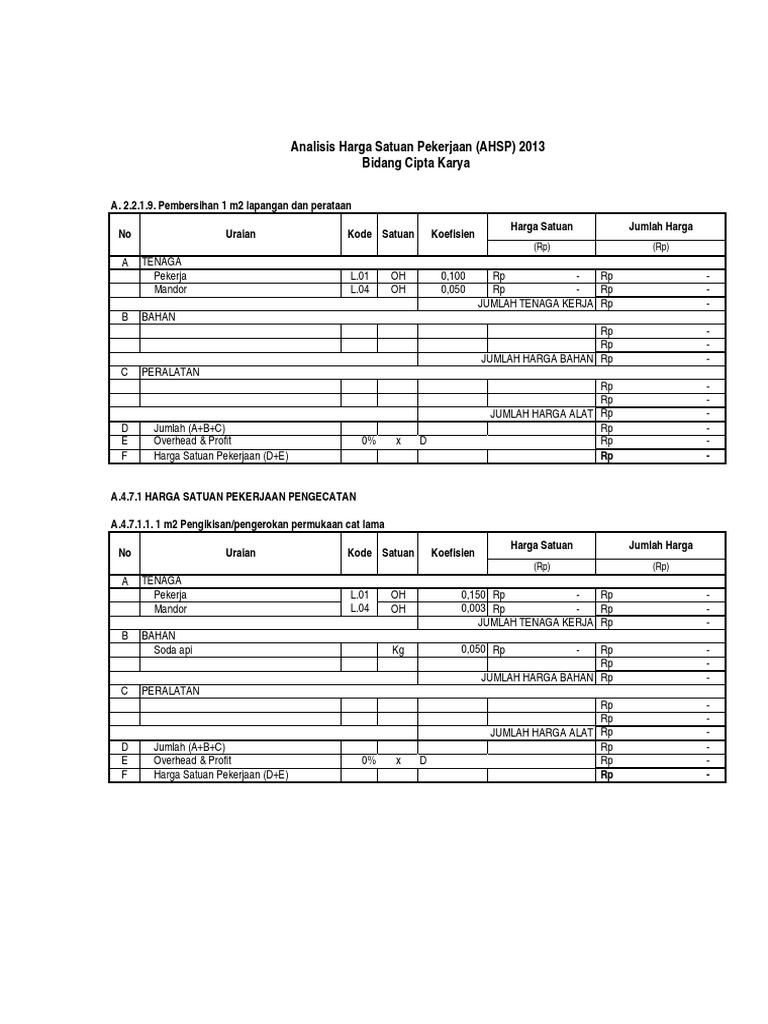 AHSP | PDF | Teknologi & Rekayasa