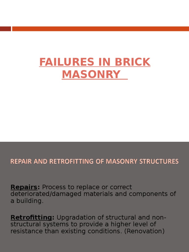 Failures in Brick Masonry | PDF | Masonry | Concrete