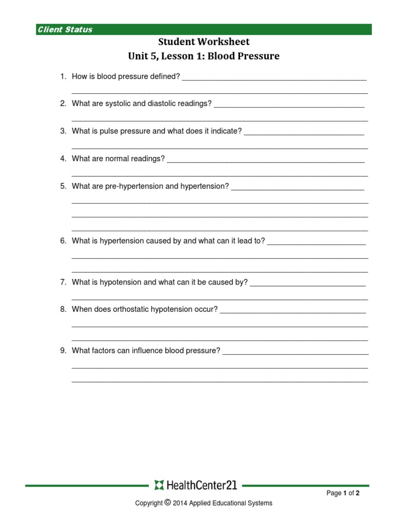 Lesson 1 - Student Worksheet BP | PDF