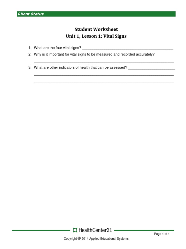 Lesson 1 - Student Worksheet | PDF