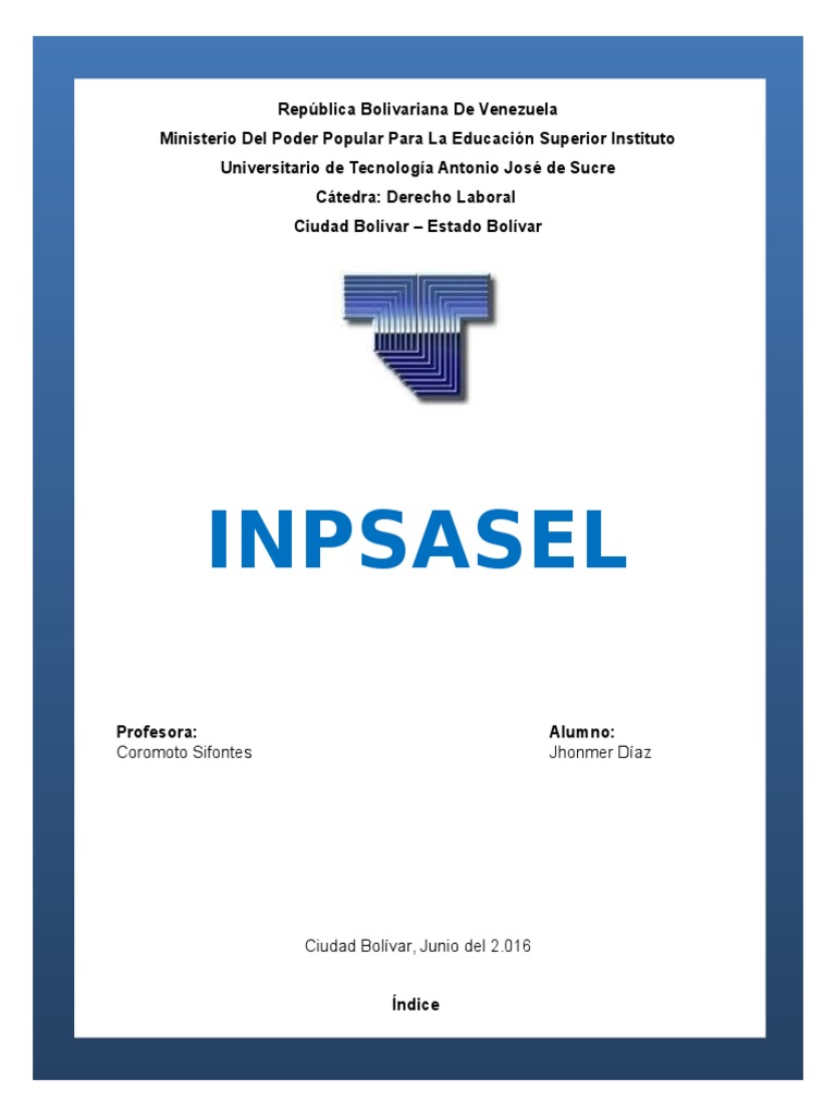 INPSASEL | PDF | Derecho laboral | Seguridad y salud ocupacional