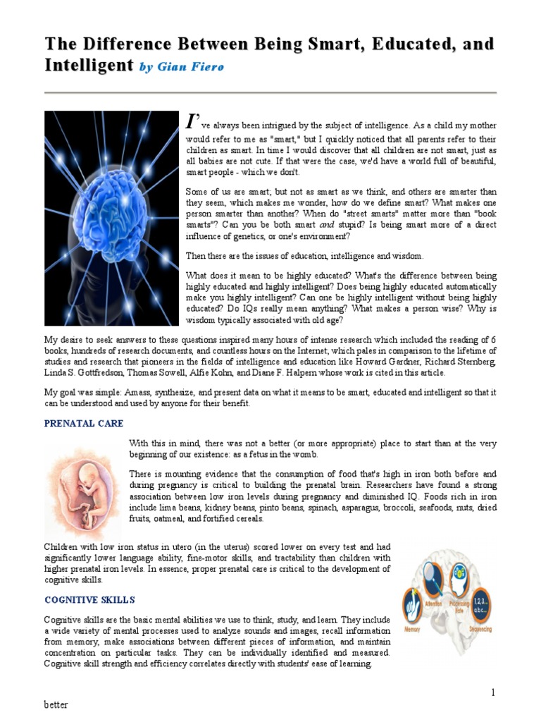 The Difference Between Being Smart, Educated, and Intelligent by Gian ...