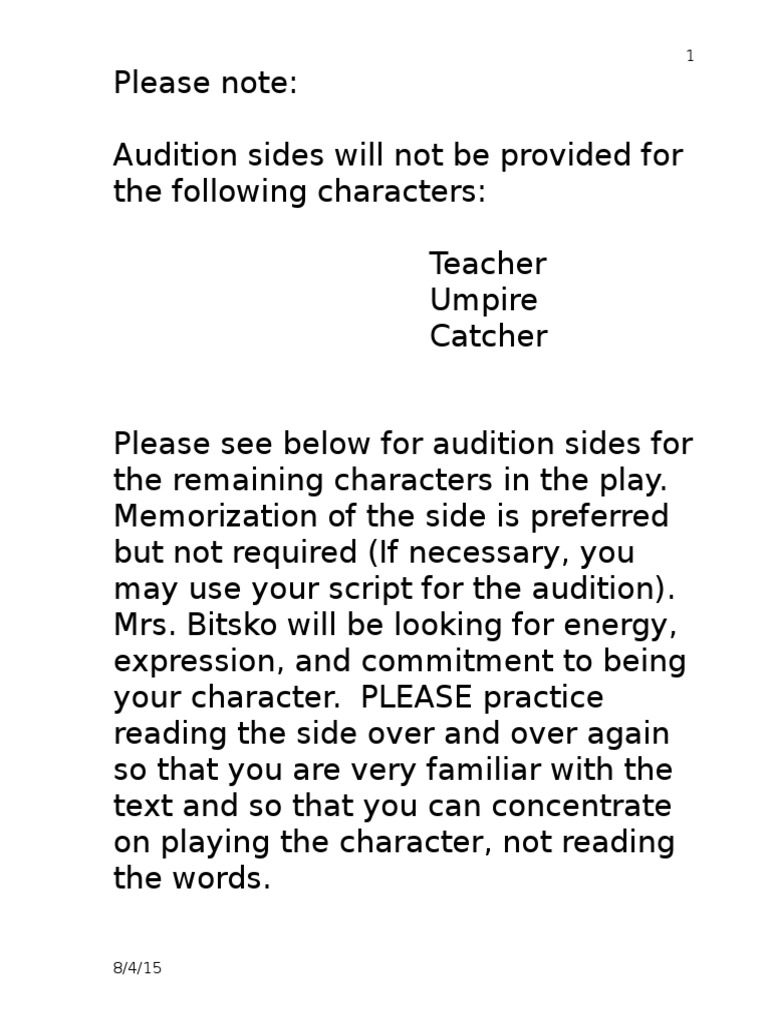 Hook Audition Sides | PDF | Lost Boys (Peter Pan) | Peter Pan