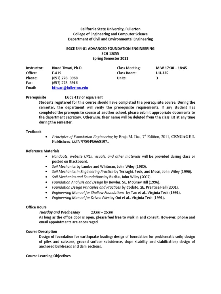 Course Documents Advanced Foundation Engineering | PDF | Deep ...