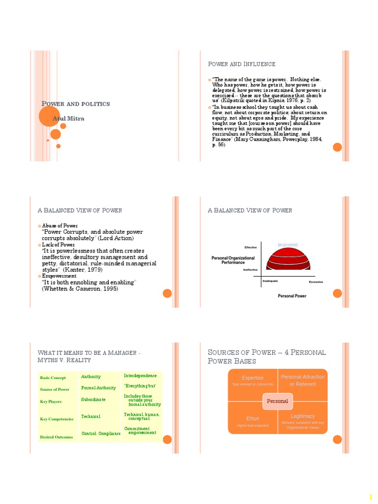 Power and Politics | PDF | Power (Social And Political) | Empowerment