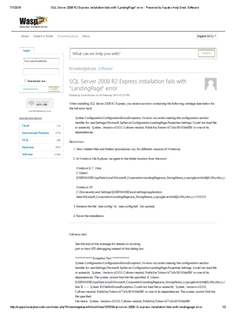 SQL Server 2008 R2 Express Installation Fails With - LandingPage ...