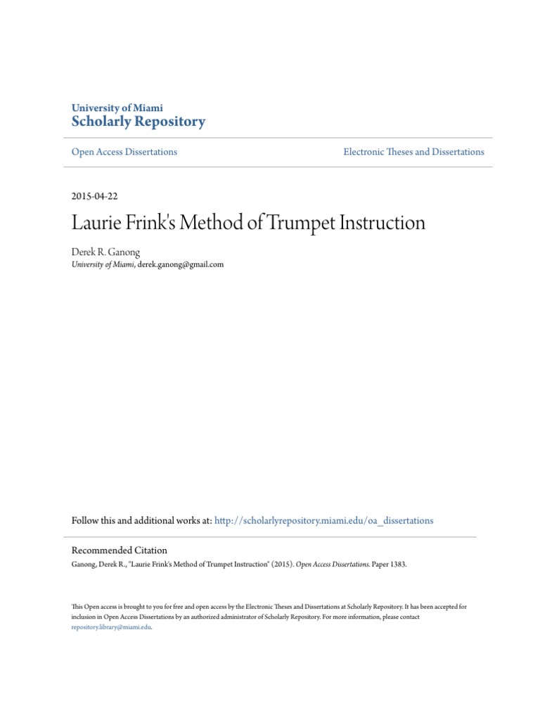 Laurie Frink | PDF | Trumpet | Thesis