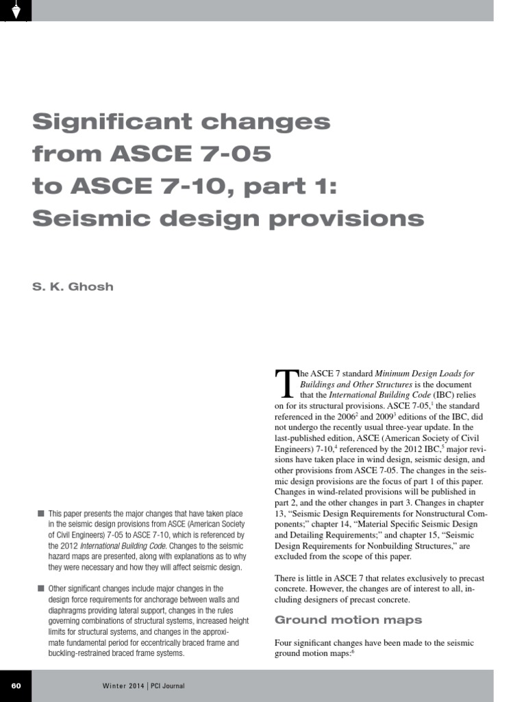 Changes From Seismic Provisions ASCE 7-05 To 7-10 | PDF | Framing ...