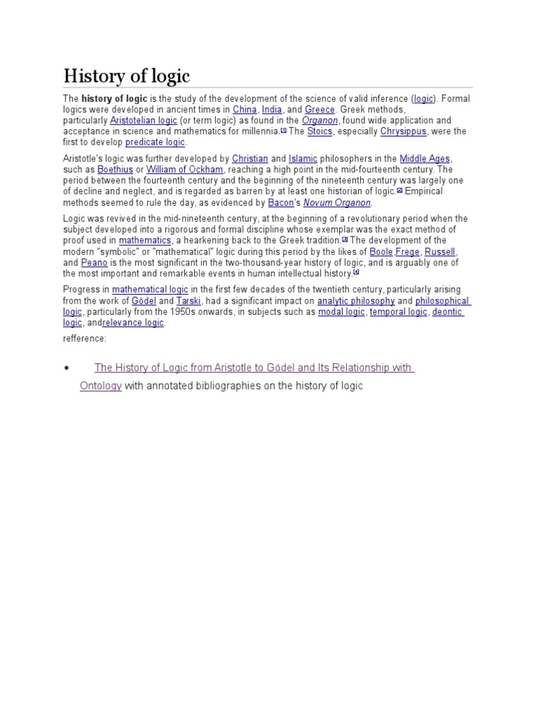 History of Logic | PDF