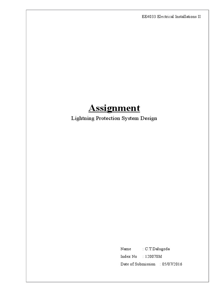 Assignment: Lightning Protection System Design | PDF | Electromagnetism ...
