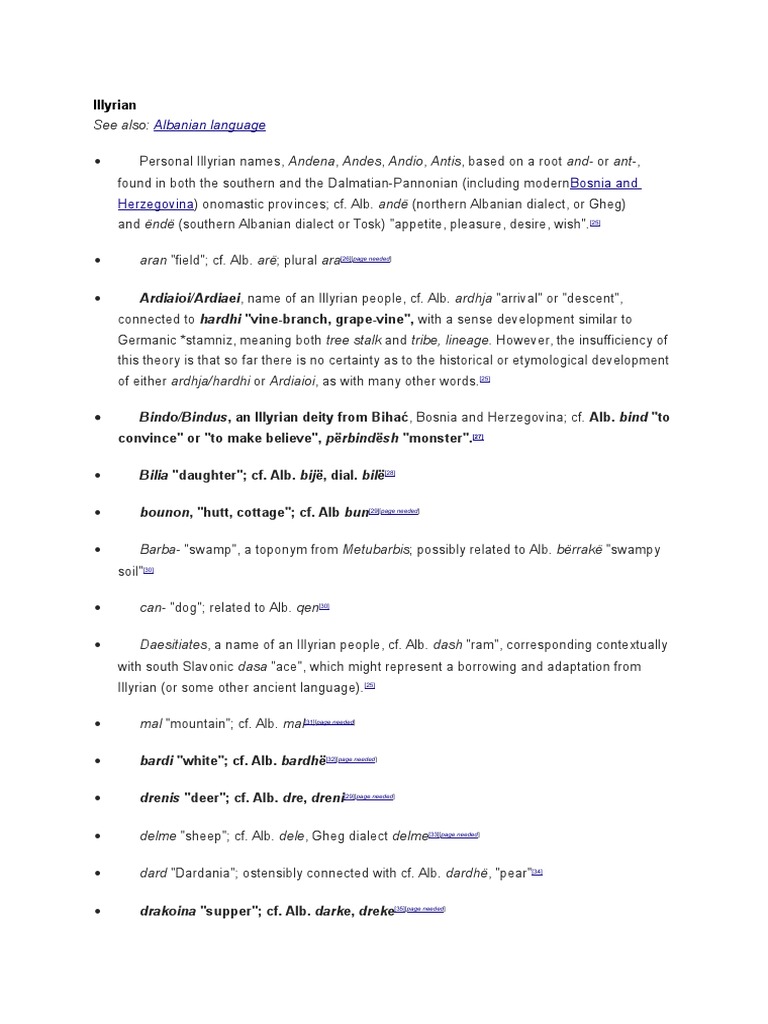 Illyrian | PDF | Balkans | Languages