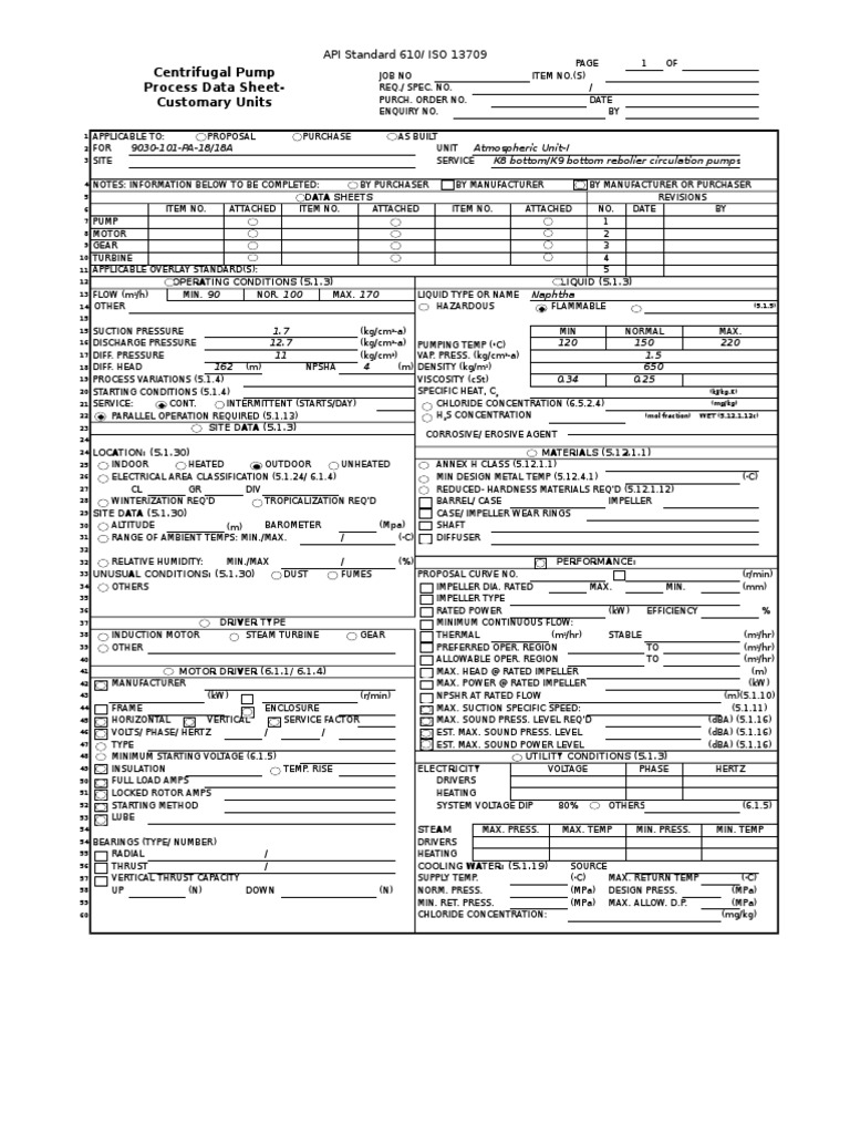 API Datasheet 101-PA-18 18A | PDF | Pump | Mechanical Engineering