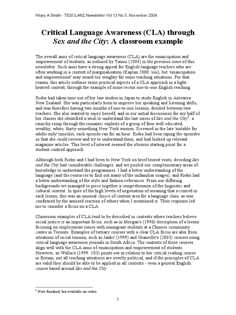 Critical Language Awareness (CLA) Through | PDF | Japanese Language ...