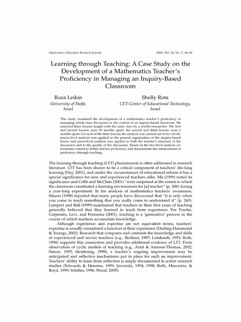 Learning Through Teaching | PDF | Inquiry Based Learning | Teachers