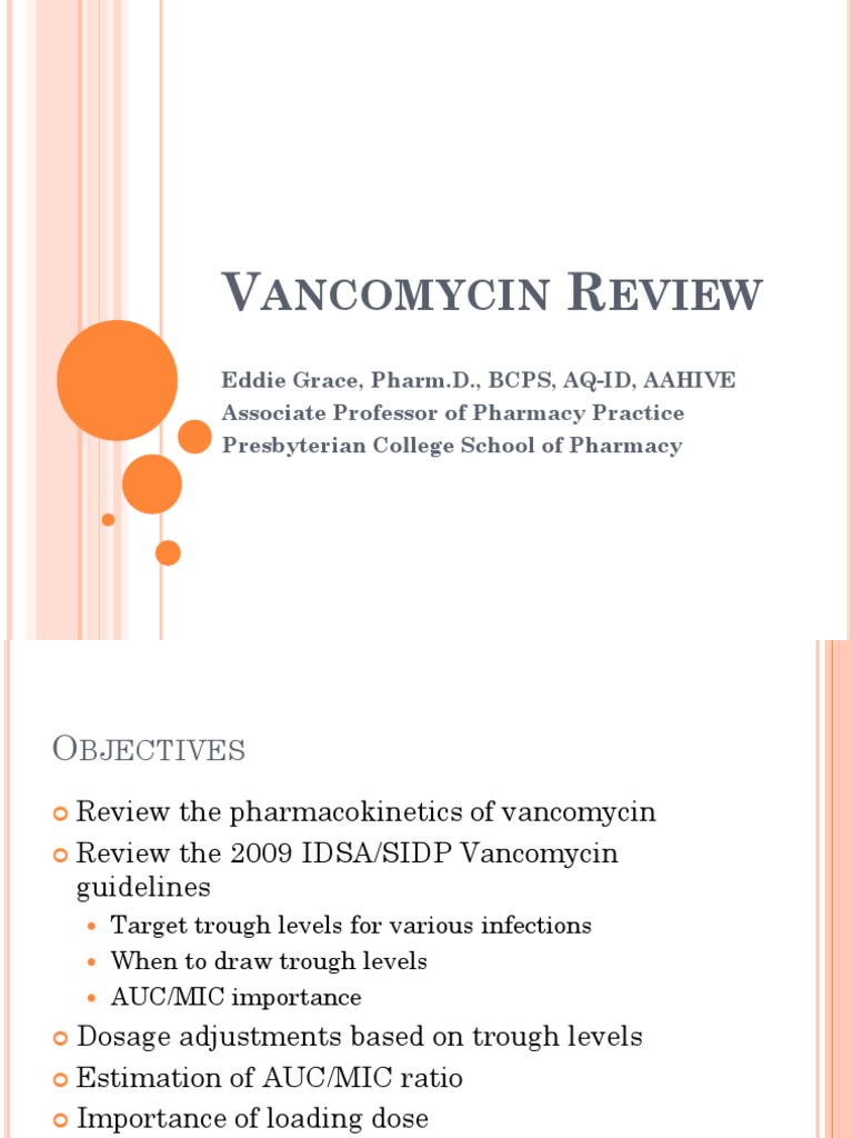 Vancomycin Review | PDF | Renal Function | Pharmacokinetics