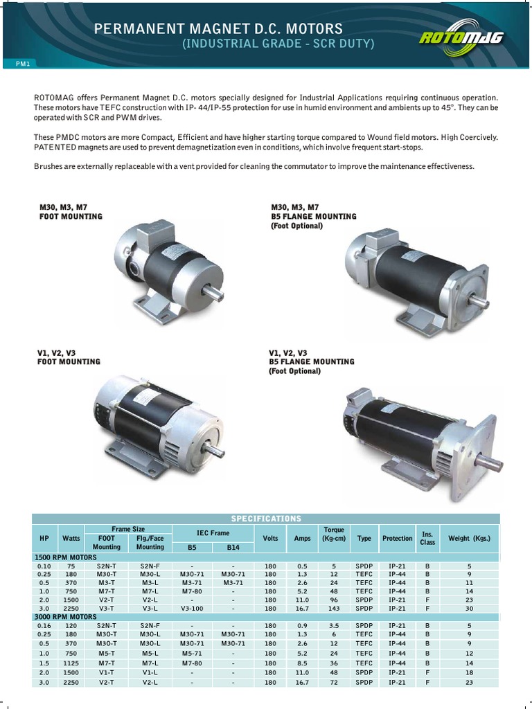 Industrial Permanent Magnet Motors | PDF | Electric Motor | Electrical ...
