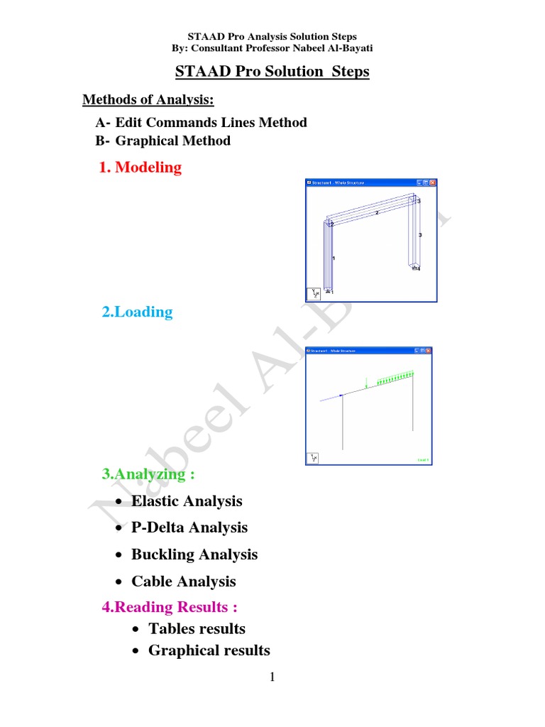Staad Pro Steps PDF | PDF