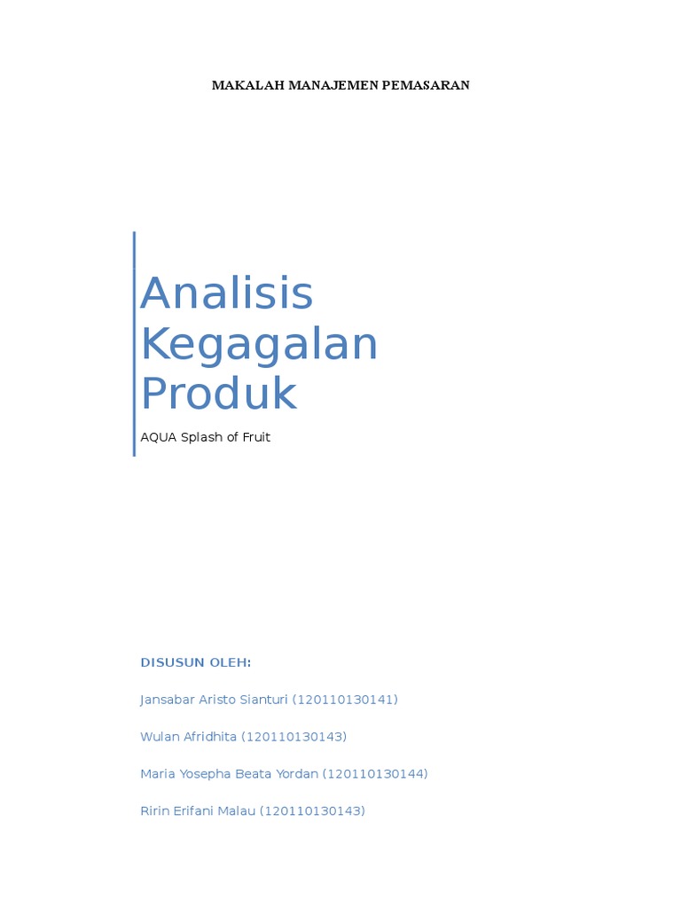 Makalah AQUA SPLASH of FRUIT | PDF