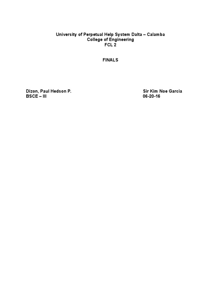 University of Perpetual Help System Dalta - Calamba College of ...