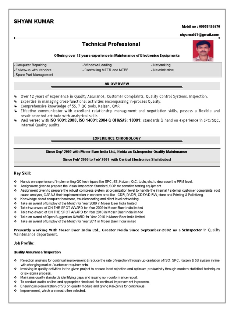 Resume. Shyam | PDF | Quality Assurance | Quality