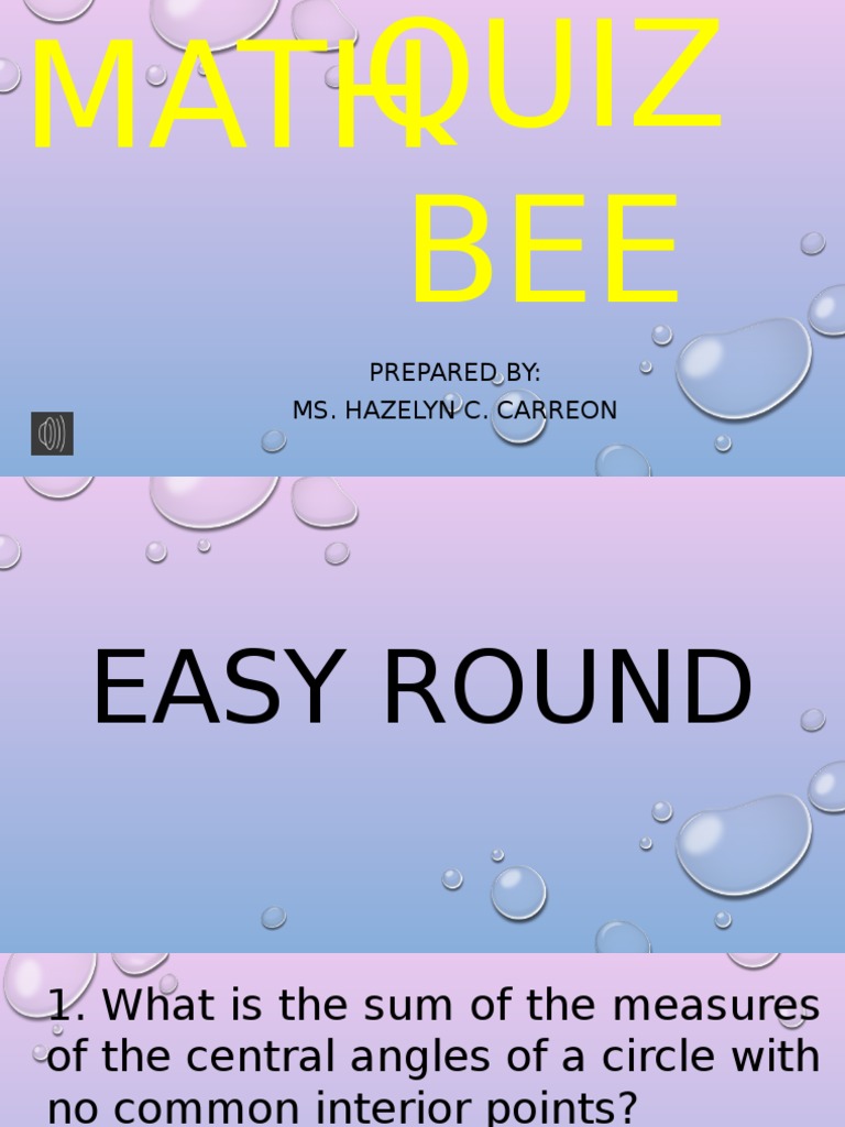 Grade 10 Math Quiz Bee Questions | PDF